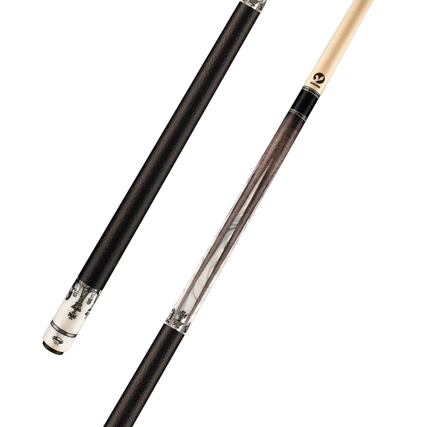 Viking Defender DF1211 138 Smoke Premium Pearl Inlays Cue, 5 White Pre ...